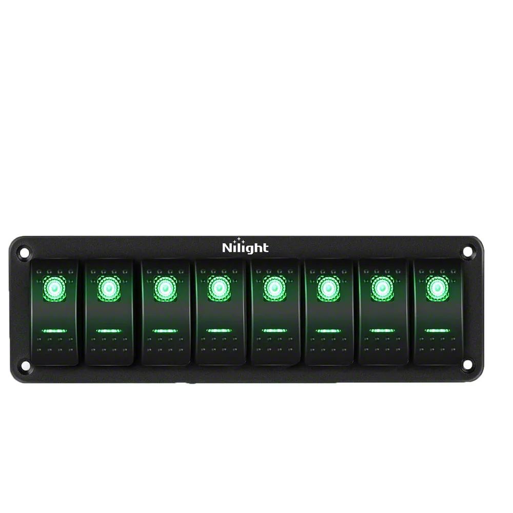 Nilight F-350 Super Duty 8-Gang Aluminum Rocker Switch Panel with ...