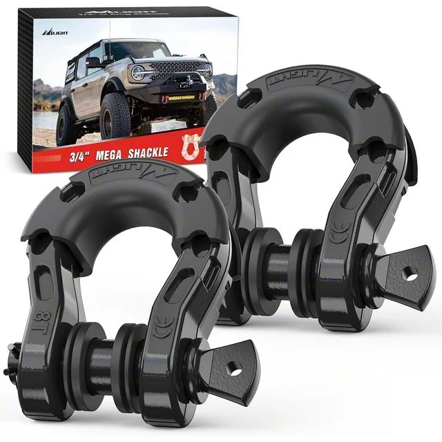 RAM 1500 3/4-Inch Mega D-Rings; Black - Free Shipping