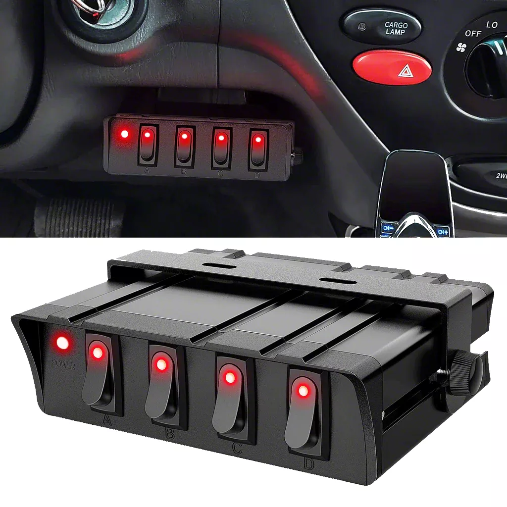 RAM 1500 4-Gang Rocker Switch Box SPST Toggle Switch Panel (Universal ...