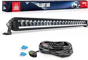 RAM 2500 30-Inch Single Row LED Light Bar with DRL; Anti-Glare Flood ...