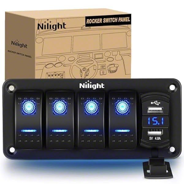 RAM 2500 4-Gang Rocker Switch Panel with Dual USB Chargers and ...