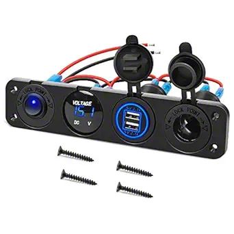 RAM 2500 4-in-1 ON/OFF Charger Socket Panel with Dual USB Socket, Power ...