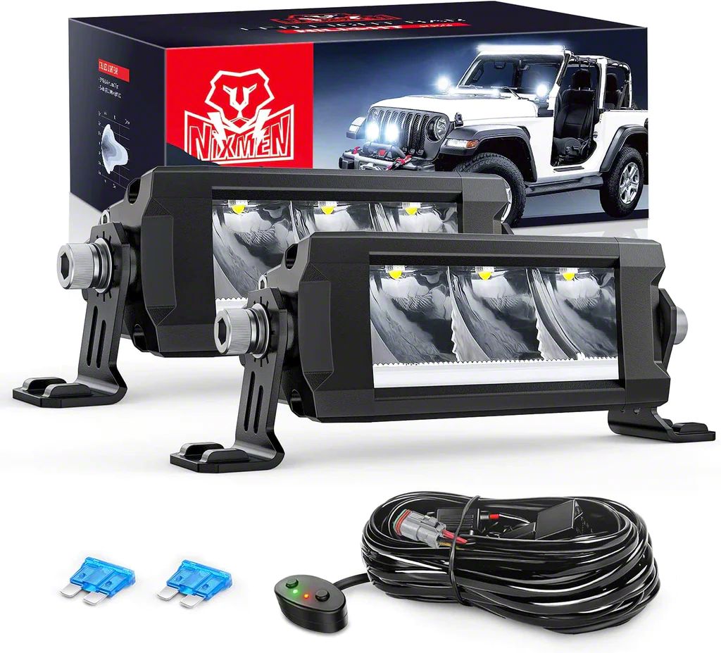 RAM 2500 5.30-Inch Single Row LED Light Bars with DRL; Anti-Glare Flood ...