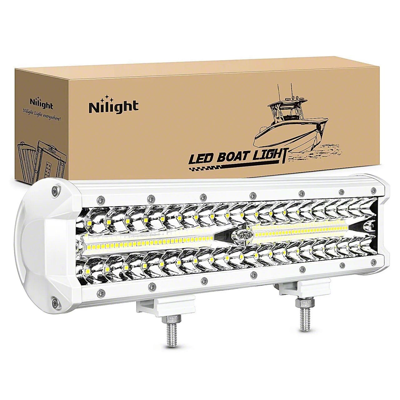 Nilight RAM 3500 12-Inch White LED Light Bar; Spot/Flood Combo Beam ...