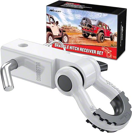 Ranger 2-Inch White Hitch Receiver with 3/4-Inch D-Ring Shackle; White ...
