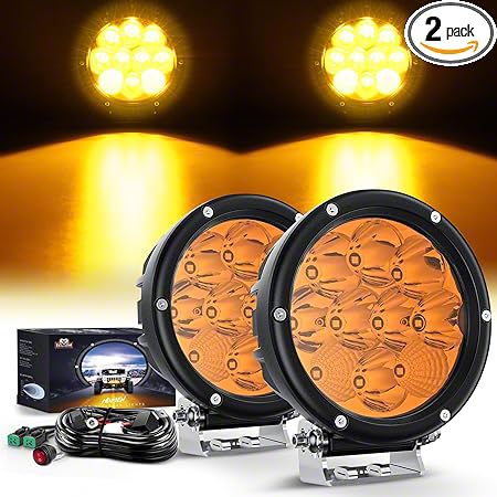 Ranger 5.70-Inch Round LED Lights; Spot/Flood Combo Beam; Amber ...