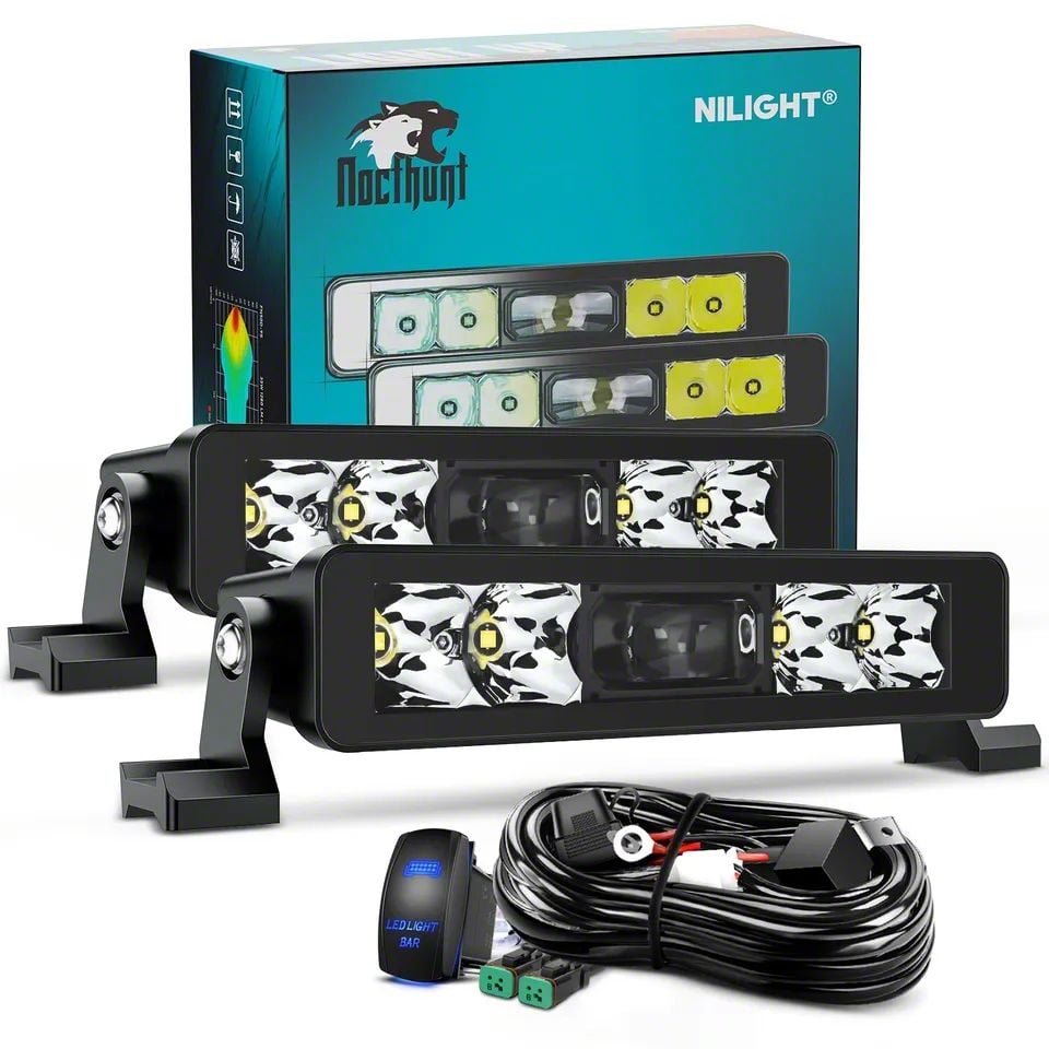 Ranger 8-Inch 5D Pro Night Vision Dual Row 5-LED Light Bars; Spot Beam ...