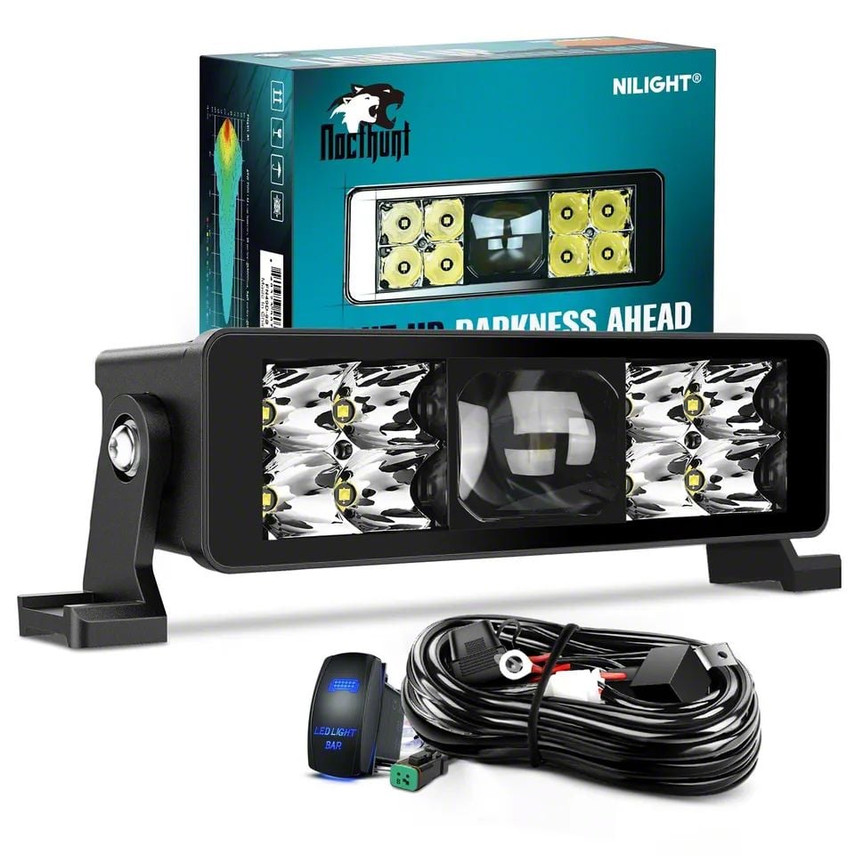 Ranger 8-Inch 5D Pro Night Vision Dual Row 9-LED Light Bar; Spot Beam ...