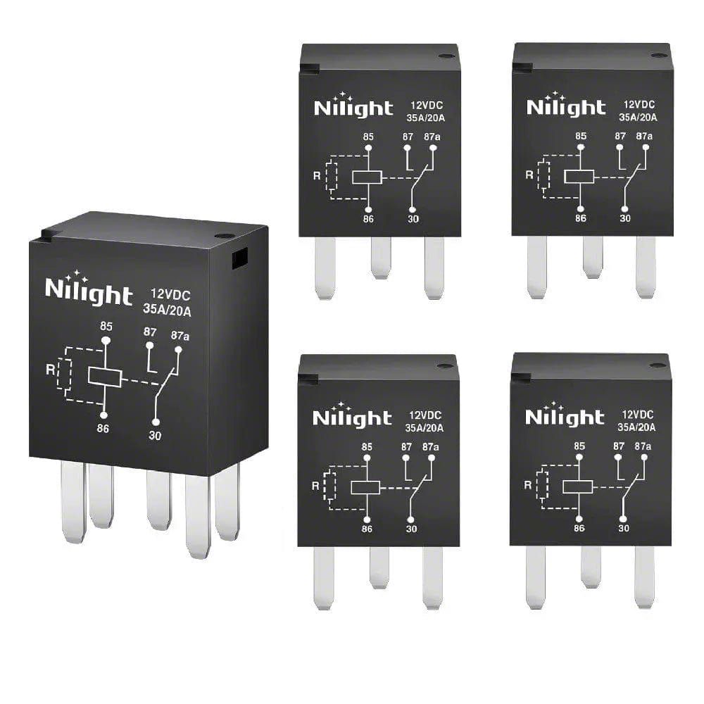 Nilight Sierra 2500 5-Pin SPST Electrical Relays; 5-Pack 50077D - Free ...