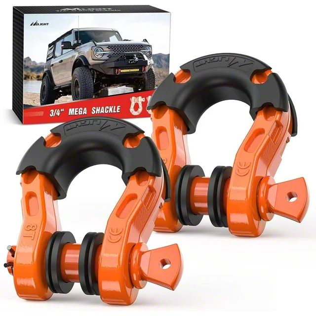 Nilight Silverado 1500 3/4-Inch Mega D-Rings; Orange 92184A - Free Shipping