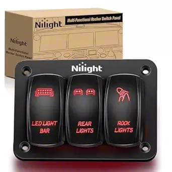 Silverado 1500 3-Gang Aluminum Rocker Switch Panel with Rocker Switches ...