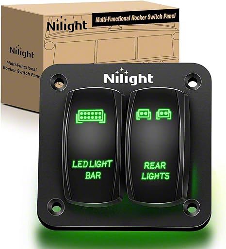 Nilight Silverado 2500 2-Gang Aluminum Rocker Switch Panel with LED ...