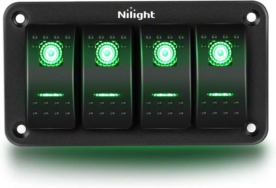 Nilight Silverado 2500 4-Gang Aluminum Rocker Switch Panel with Rocker ...