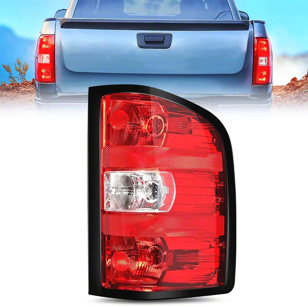 Silverado 2500 Oe Style Tail Light Chrome Housing Red Lens Passenger