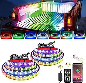 Nilight Silverado 3500 2-Piece RGB Truck Bed Light Strip Kit; 60-Inch ...