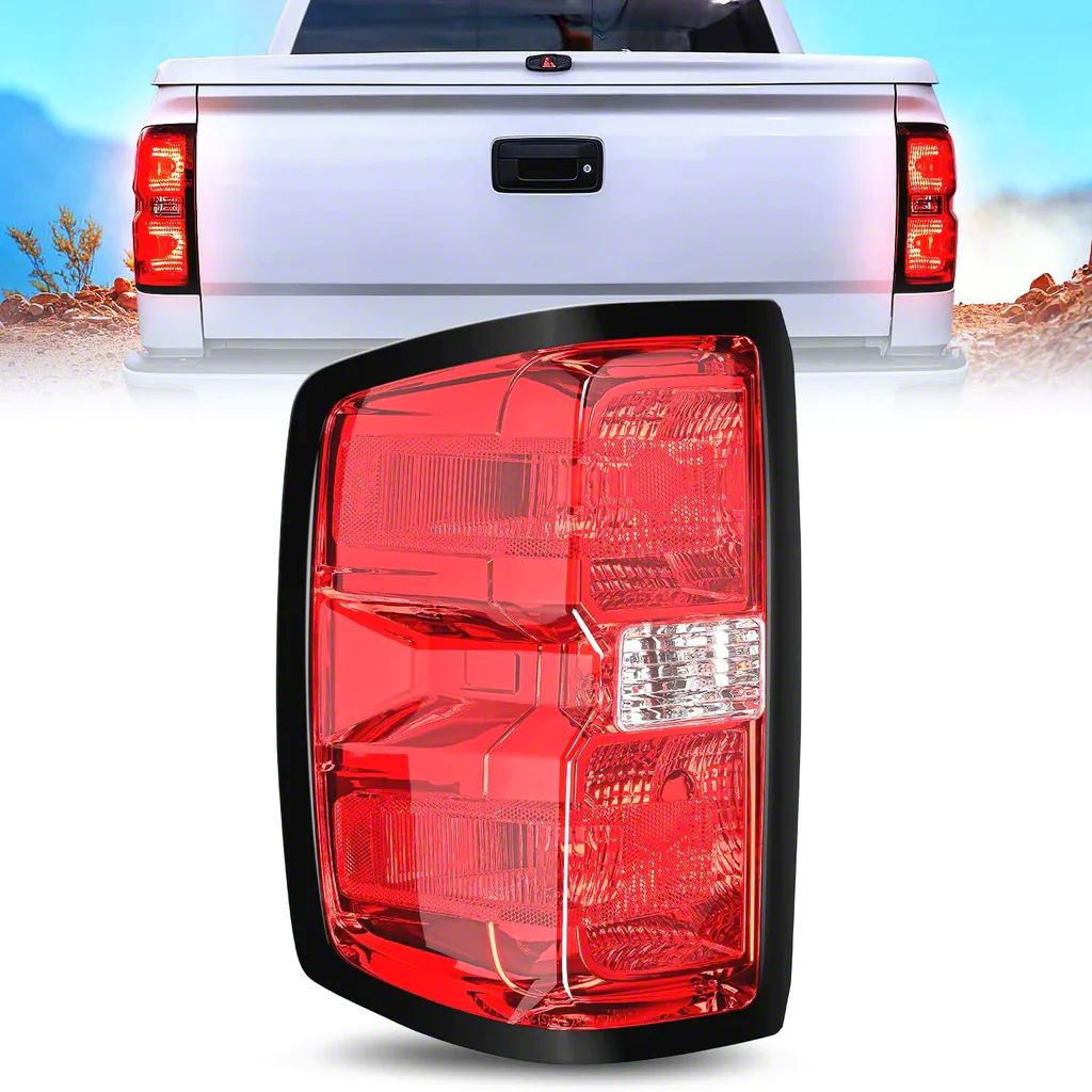 Silverado 3500 Oe Style Tail Light Chrome Housing Smoked Lens Driver