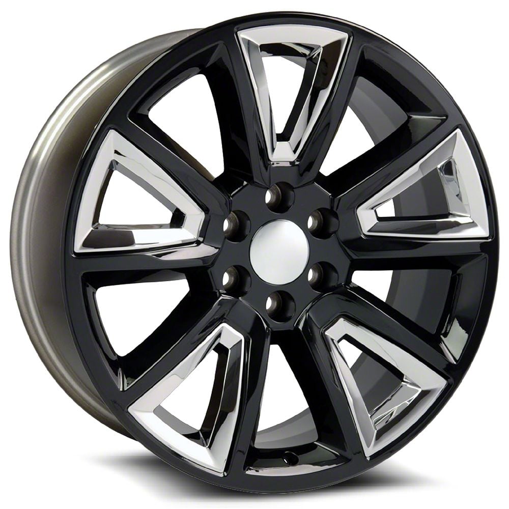 OE Revolution Silverado 1500 C-08 Gloss Black with Chrome Inserts 6-Lug ...