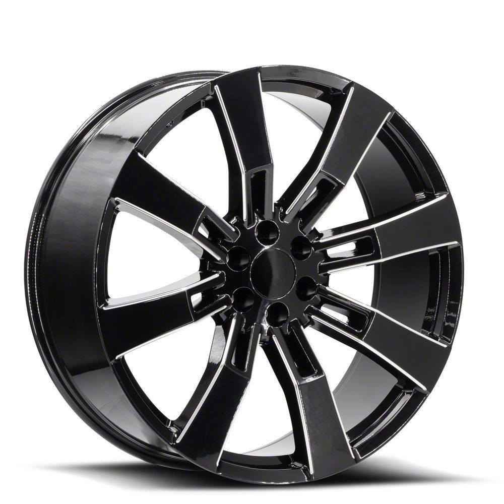 OE Revolution Silverado 1500 G-02 Gloss Black and Milled 6-Lug Wheel; 26x10; 31mm Offset G02 ...