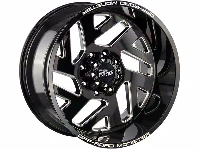 Off-Road Monster Yukon M19 Gloss Black Milled 6-Lug Wheel; 20x10; -19mm ...