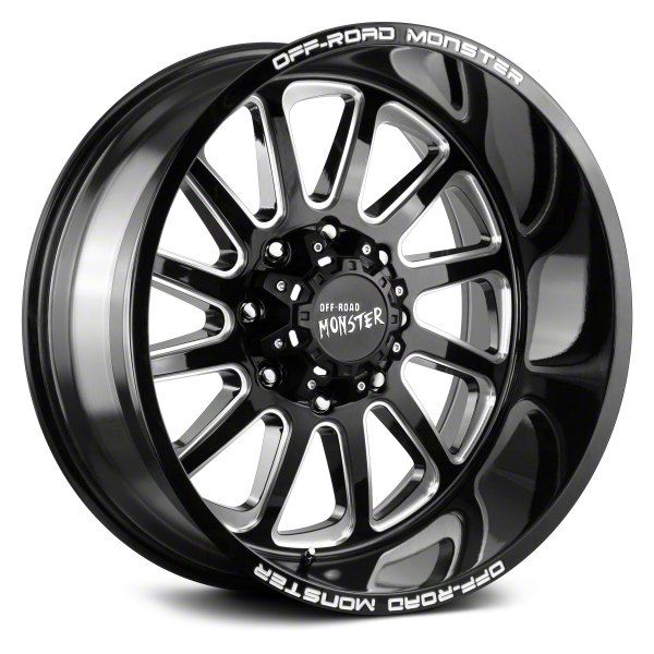 Off Road Monster Ranger M17 Gloss Black Milled 6-Lug Wheel; 22x12 ...