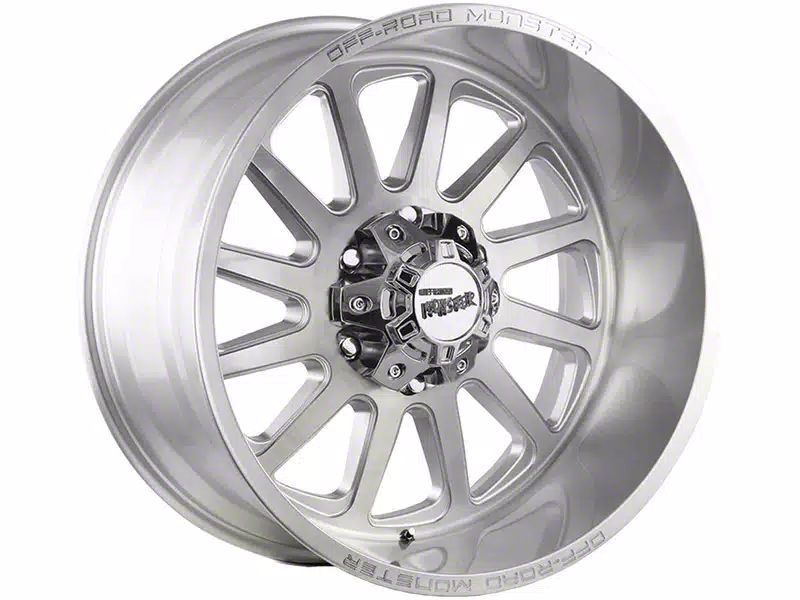 Off-Road Monster Silverado 1500 M17 Brushed Face Silver 6-Lug Wheel ...