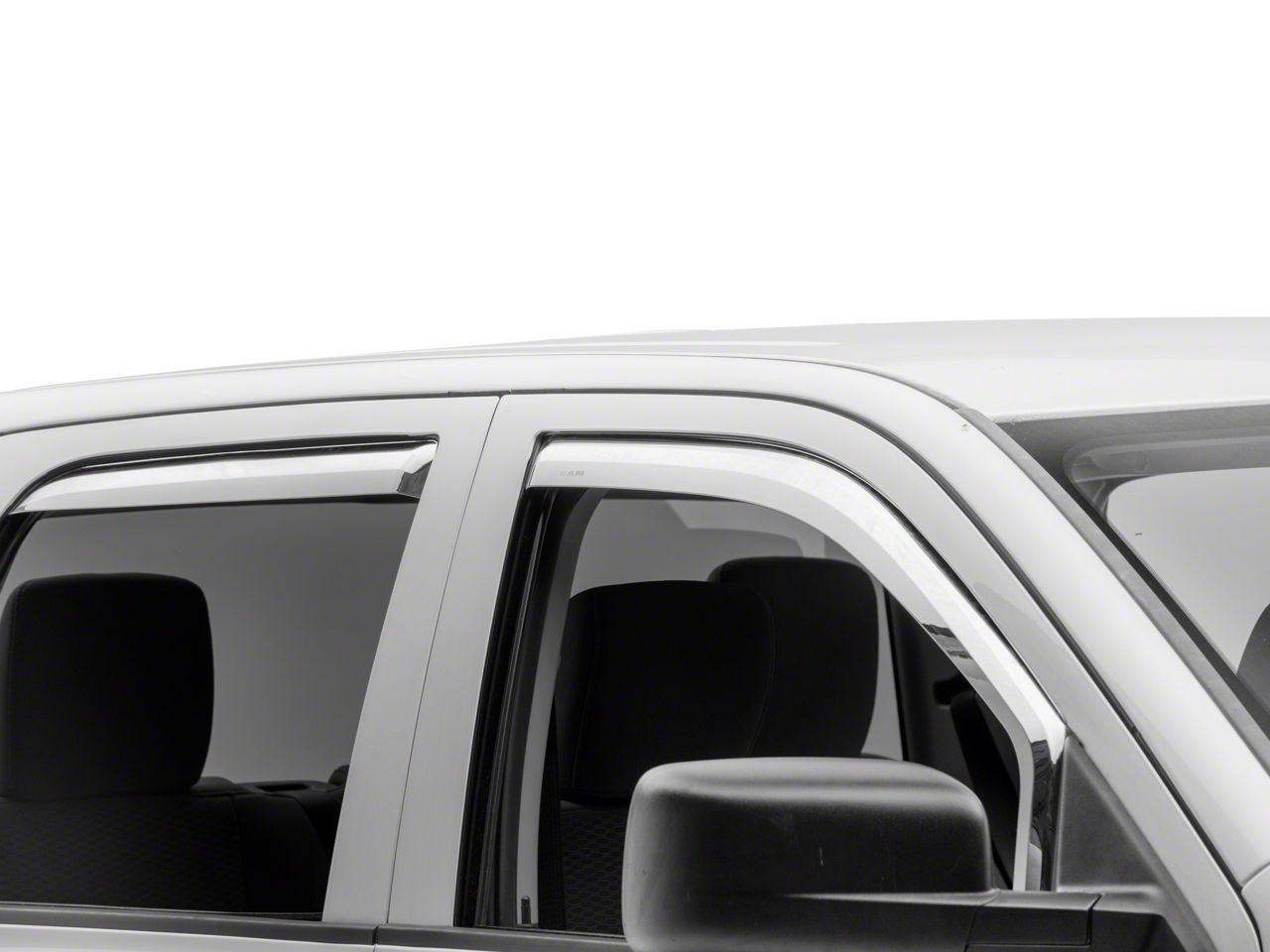 RAM Licensed by RedRock RAM 1500 Element Chrome Window Visors; Channel ...