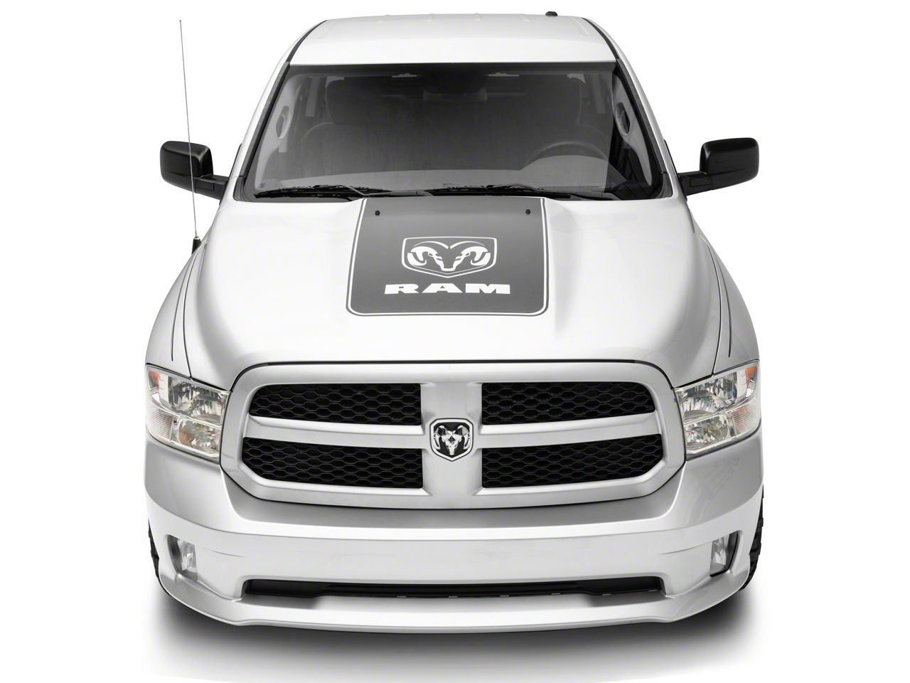 RAM Licensed by RedRock RAM 1500 Hood Decal with Logo; Anthracite ...