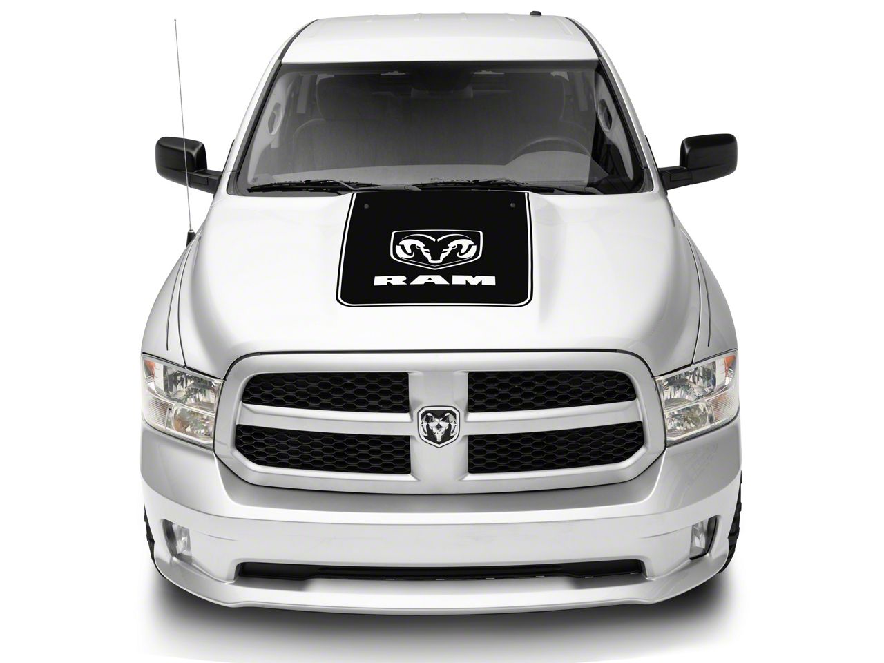 RAM Licensed by RedRock RAM 1500 Hood Decal with Logo; Gloss Black ...