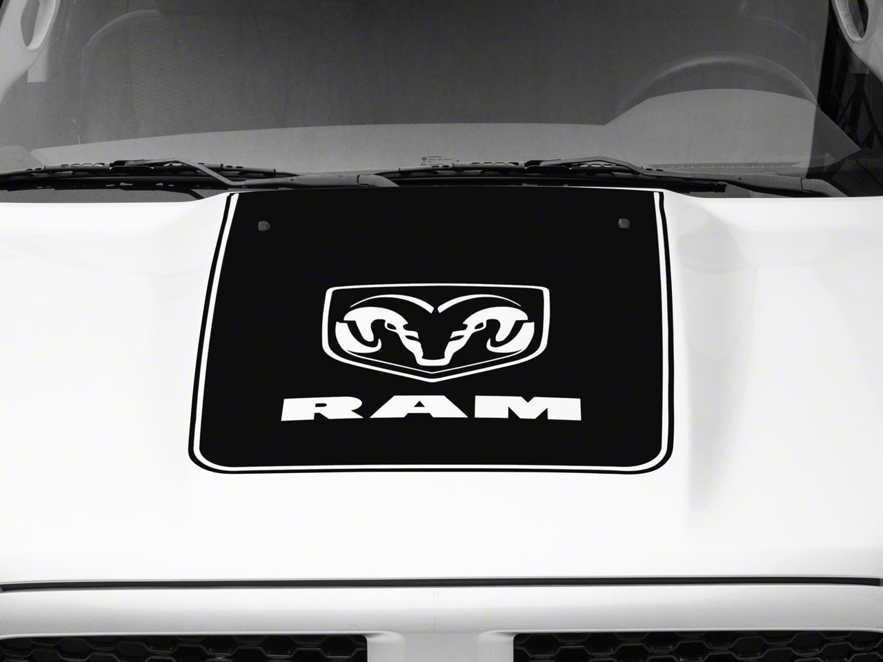 RAM Licensed by RedRock RAM 1500 Hood Decal with Logo; Gloss Black ...
