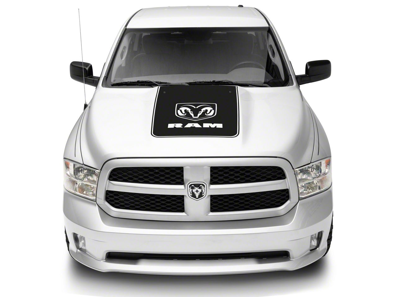 RAM Licensed by RedRock RAM 1500 Hood Decal with Logo; Matte Black ...