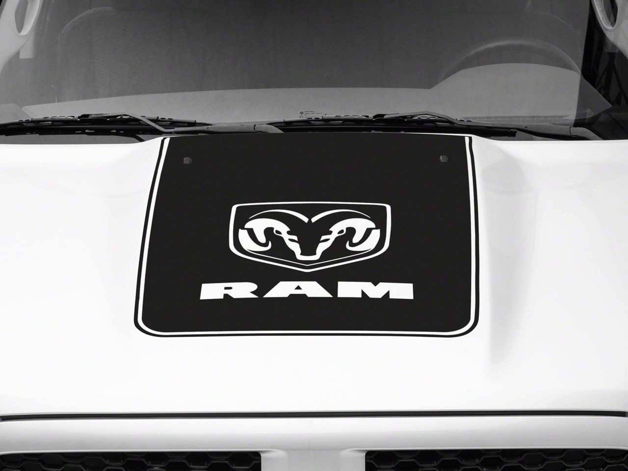 RAM Licensed by RedRock RAM 1500 Hood Decal with Logo; Matte Black ...