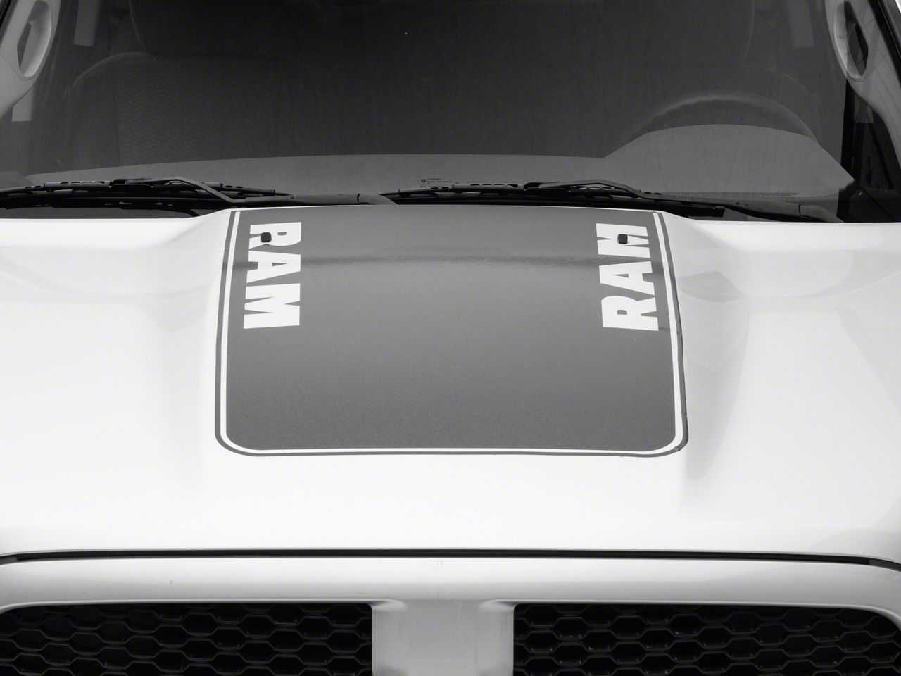 RAM Licensed by RedRock RAM 1500 Hood Decal with RAM Logo; Anthracite ...