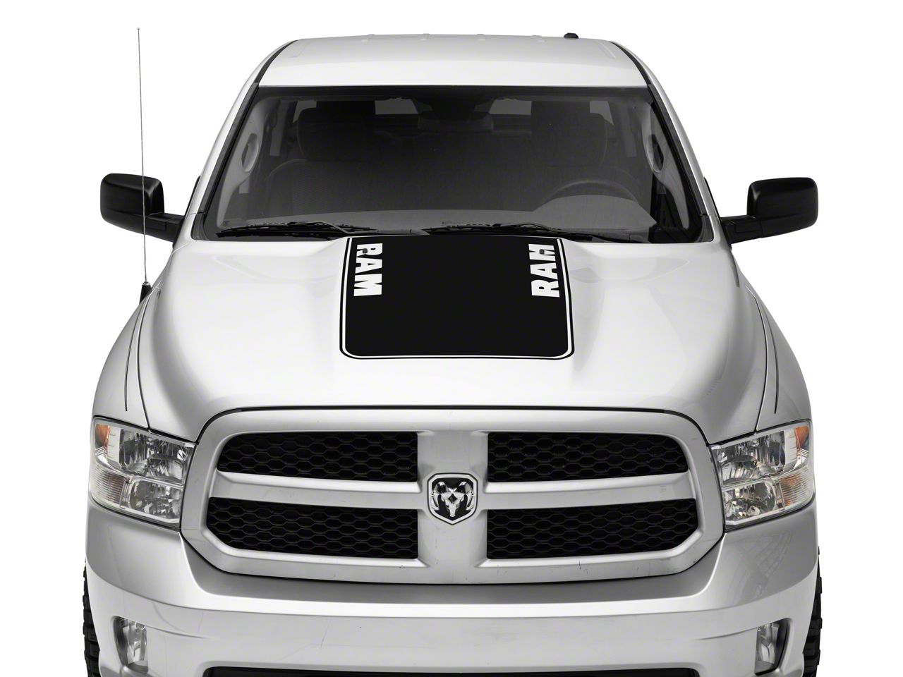 RAM Licensed by RedRock RAM 1500 Hood Decal with RAM Logo; Gloss Black ...
