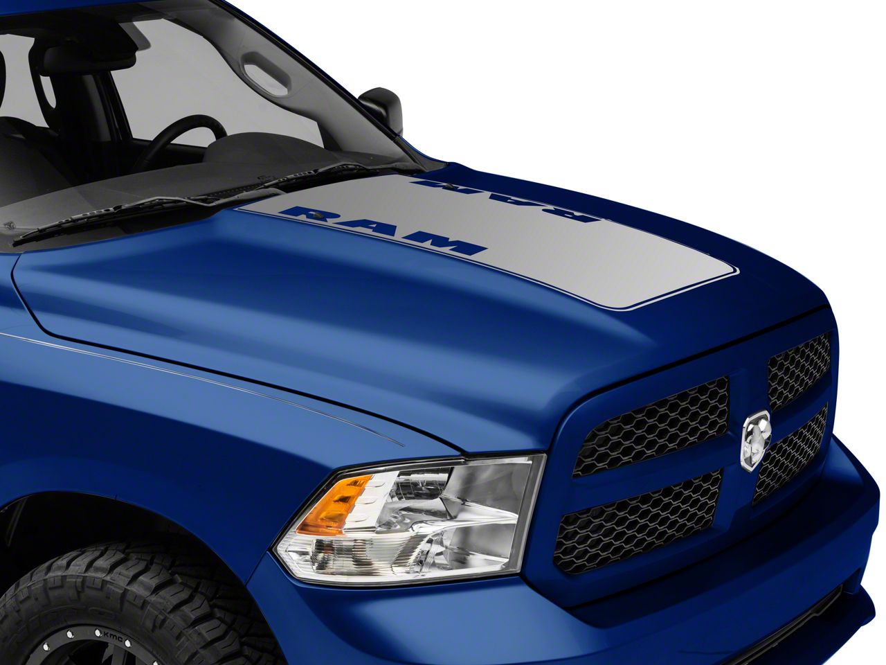 RAM Licensed by RedRock RAM 1500 Hood Decal with RAM Logo; Silver ...