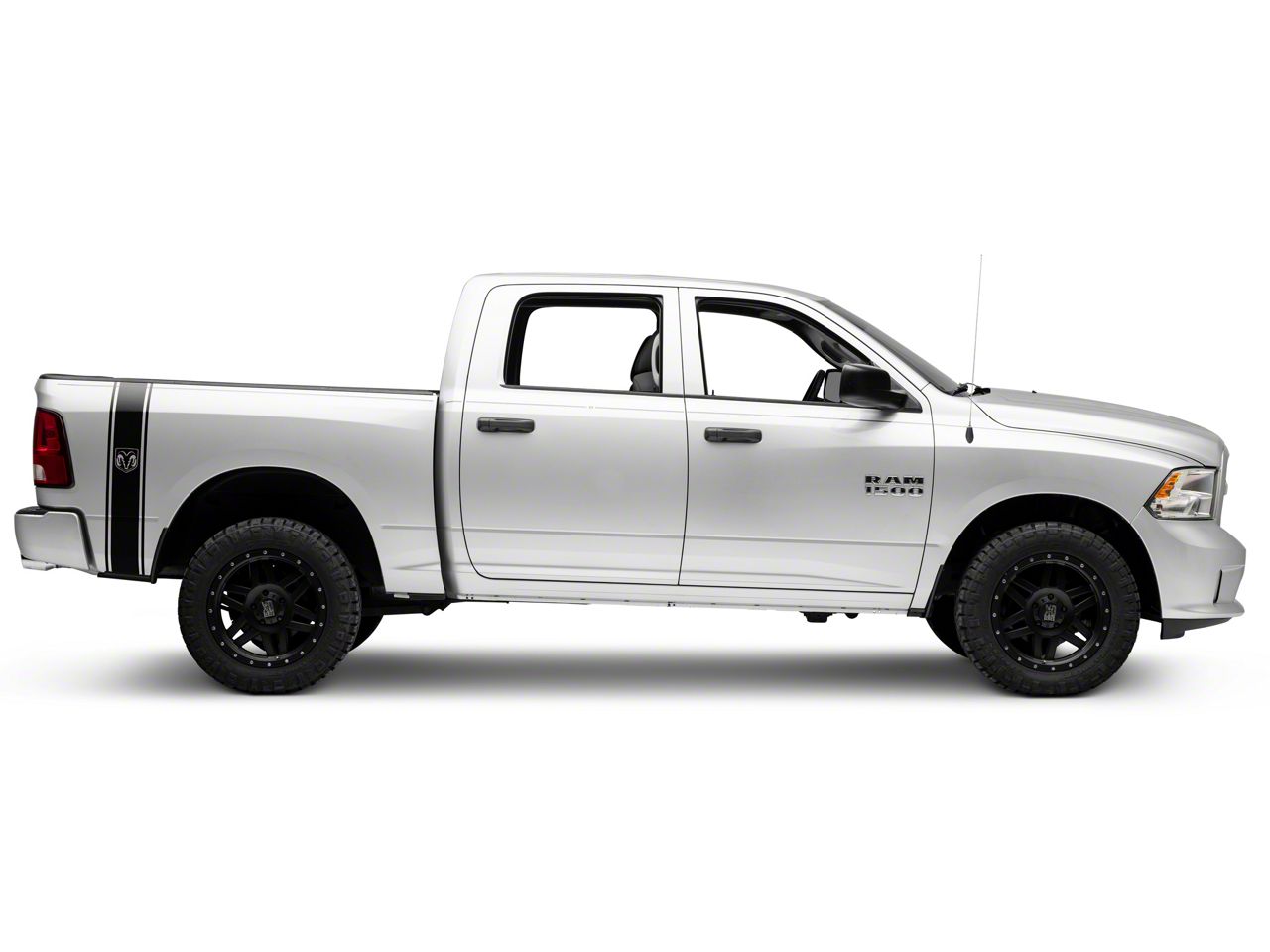 RAM Licensed by RedRock RAM 1500 RAM Head Vertical Stripe; Gloss Black ...