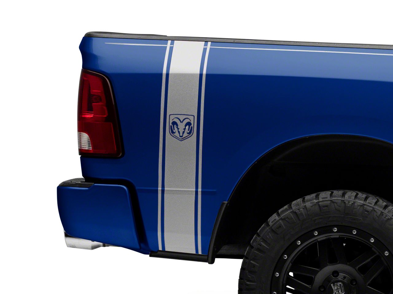 RAM Licensed by RedRock RAM 1500 RAM Head Vertical Stripe; Silver ...