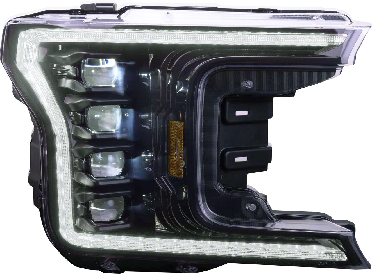 OLM F-150 Infinite Series LED Headlights with White DRL; Black Housing ...