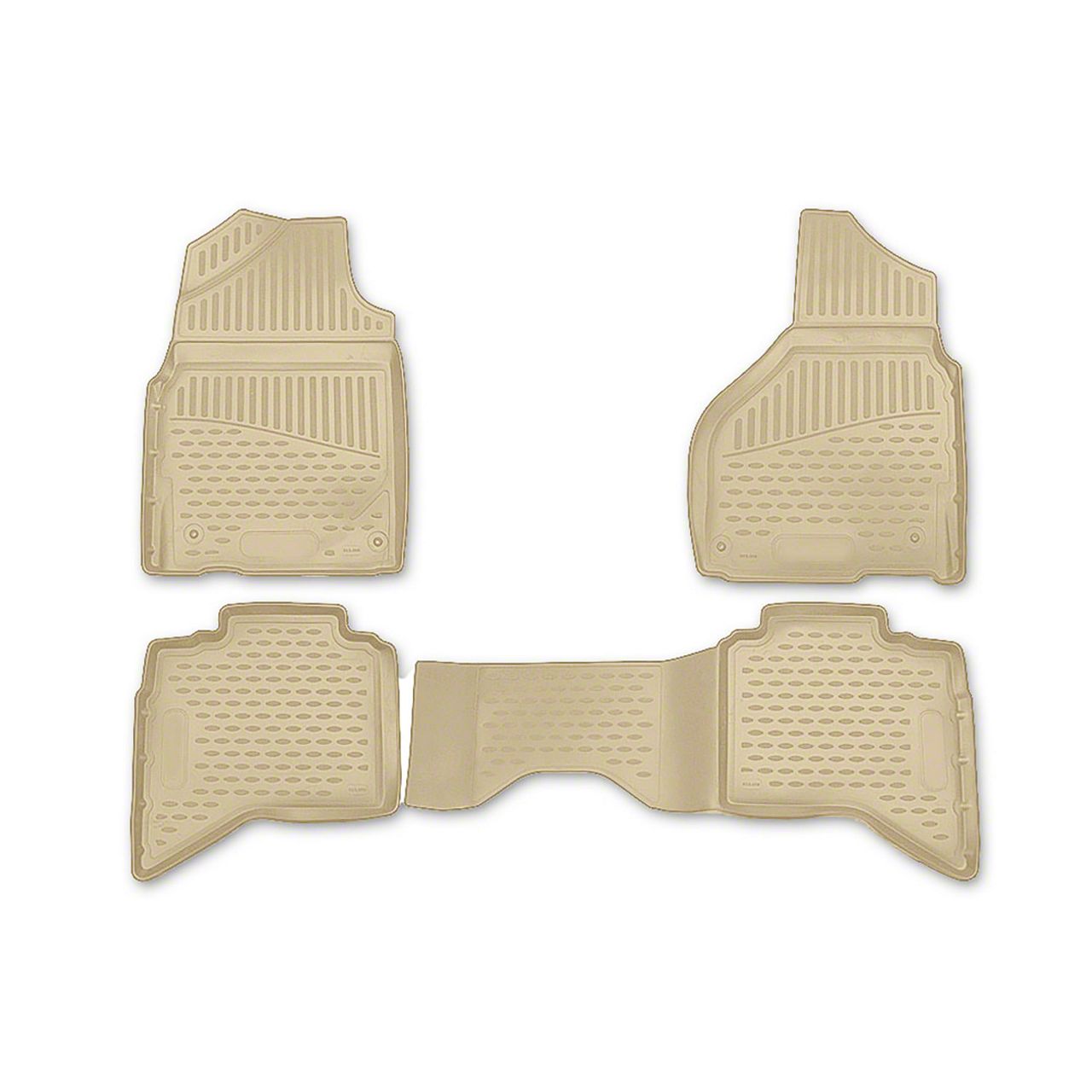 OMAC RAM 1500 All Weather Molded 3D Front and Rear Floor Liners; Beige ...