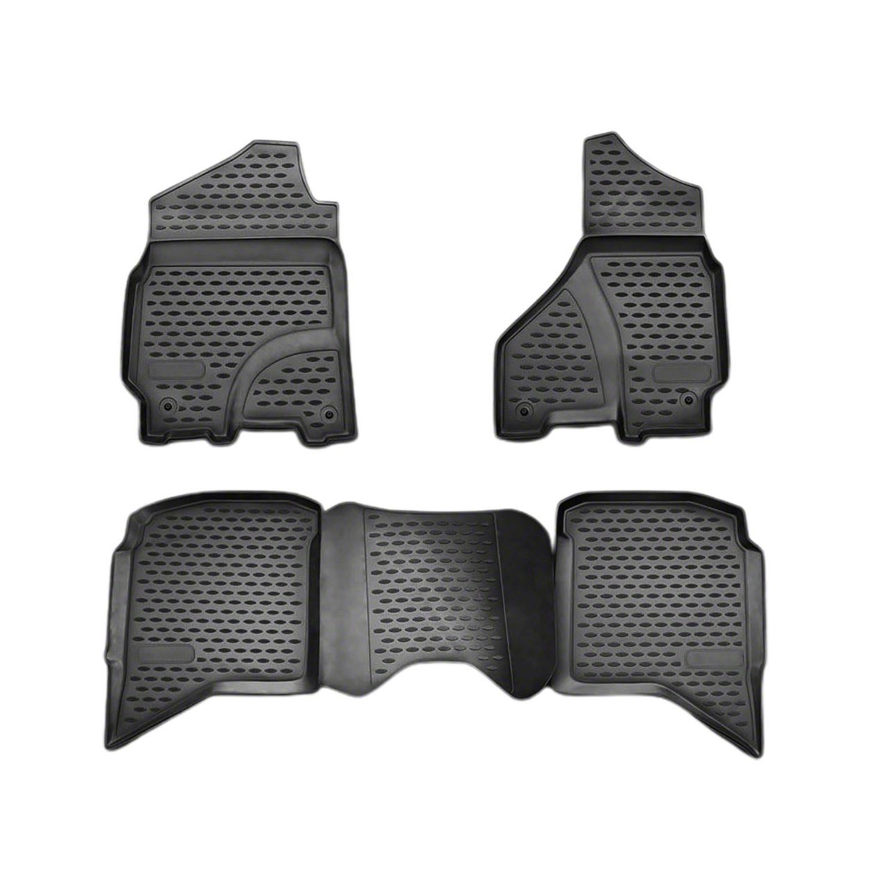 OMAC RAM 2500 All Weather Molded 3D Front and Rear Floor Liners; Black ...