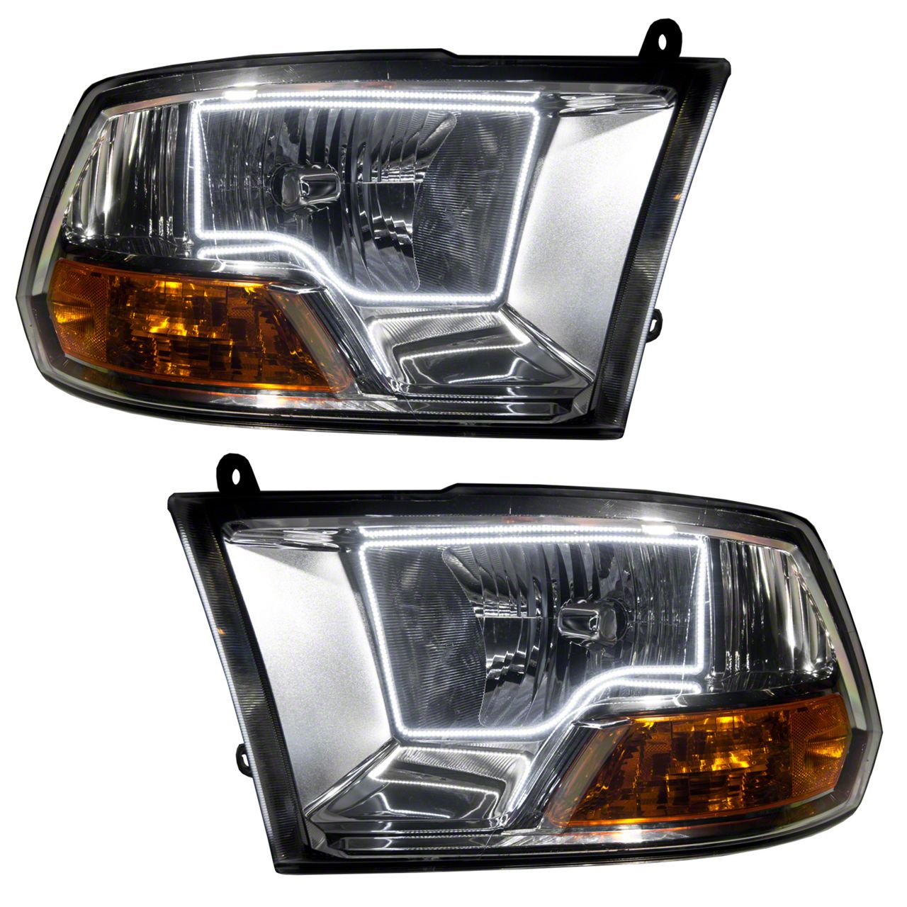 Oracle RAM Chrome OE Style Headlights w/ LED Halos R107001 (09-13 RAM ...