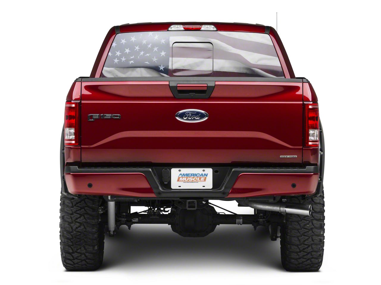 SEC10 F-150 Perforated Real Flag Rear Window Decal T530423 (97-25 F-150 ...