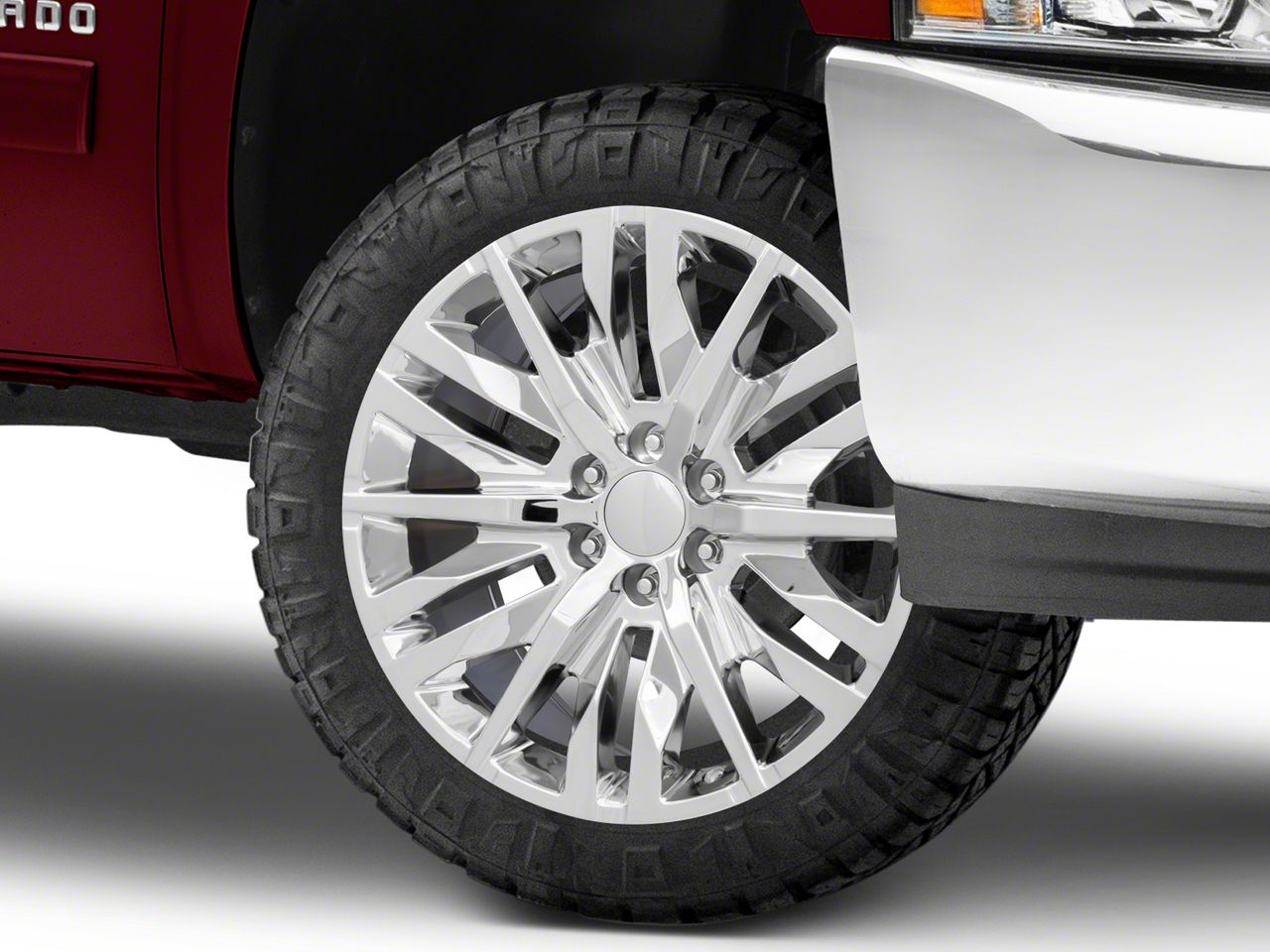 Silverado 1500 PR198 Chrome 6-Lug Wheel; 22x9; 28mm Offset (07-13 ...