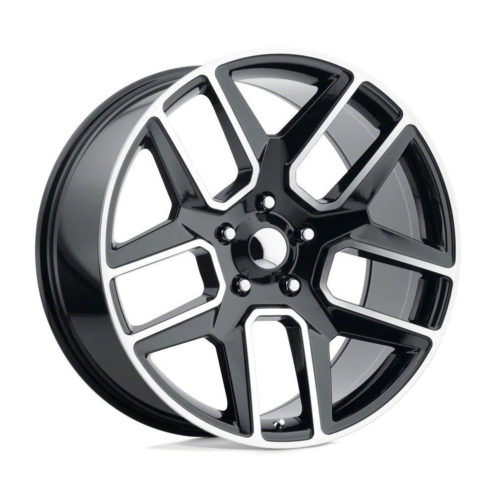 RAM 1500 PR192 Gloss Black Machined 5-Lug Wheel; 22x10; 25mm Offset (09 ...