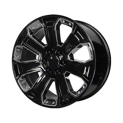 Sierra 1500 PR113 Gloss Black with Chrome Accents 6-Lug Wheel; 22x9 ...