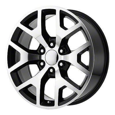 Silverado 1500 PR169 Gloss Black Machined 6-Lug Wheel; 22x9; 28mm ...