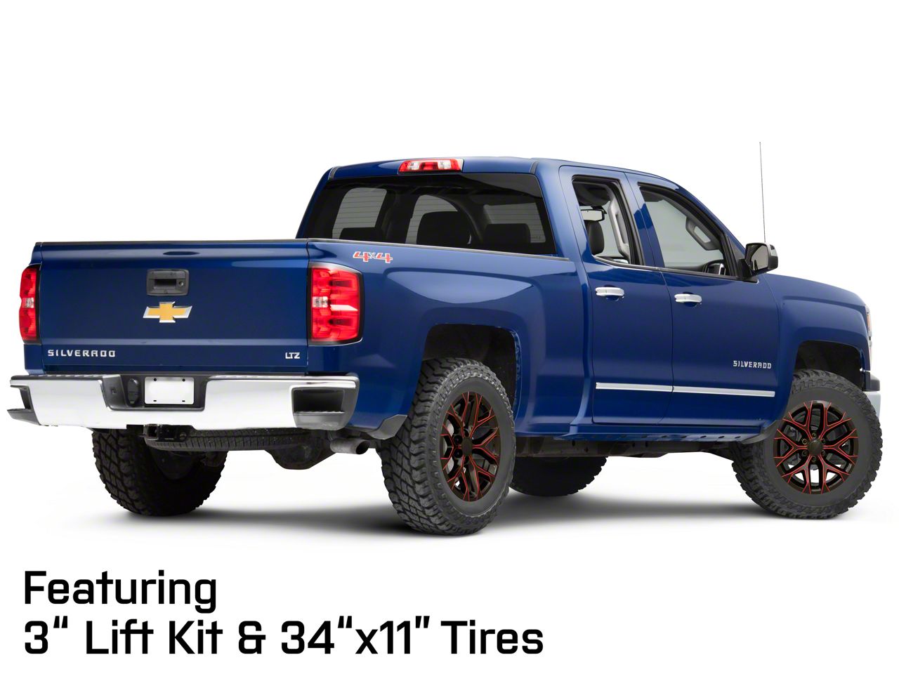 Silverado 1500 PR177 Gloss Black Red Milled 6-Lug Wheel; 20x9; 24mm ...