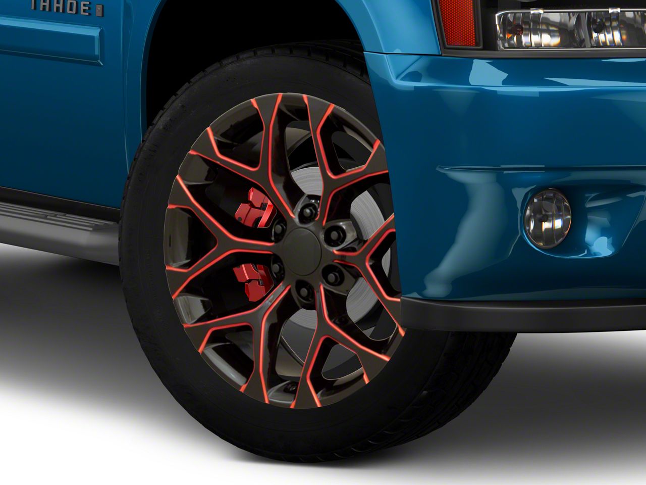 Performance Replicas Sierra 1500 PR176 Gloss Black Red Milled 6-Lug ...