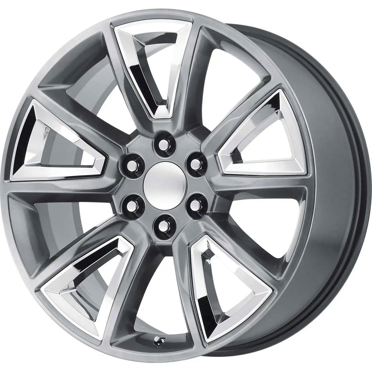 Silverado 1500 PR168 Hyper Silver with Chrome Accents 6-Lug Wheel; 22x9 ...