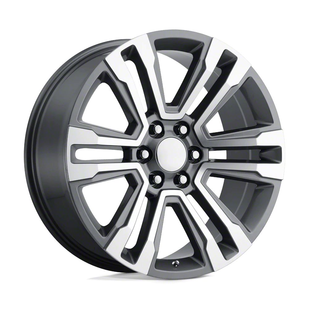 Performance Replicas Silverado 1500 PR182 Gunmetal Machined 6-Lug Wheel ...