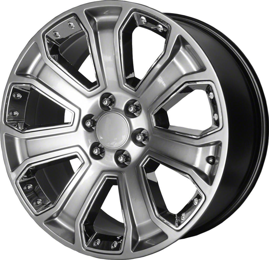 Silverado 1500 PR113 Hyper Silver Dark with Chrome Accents 6-Lug Wheel ...